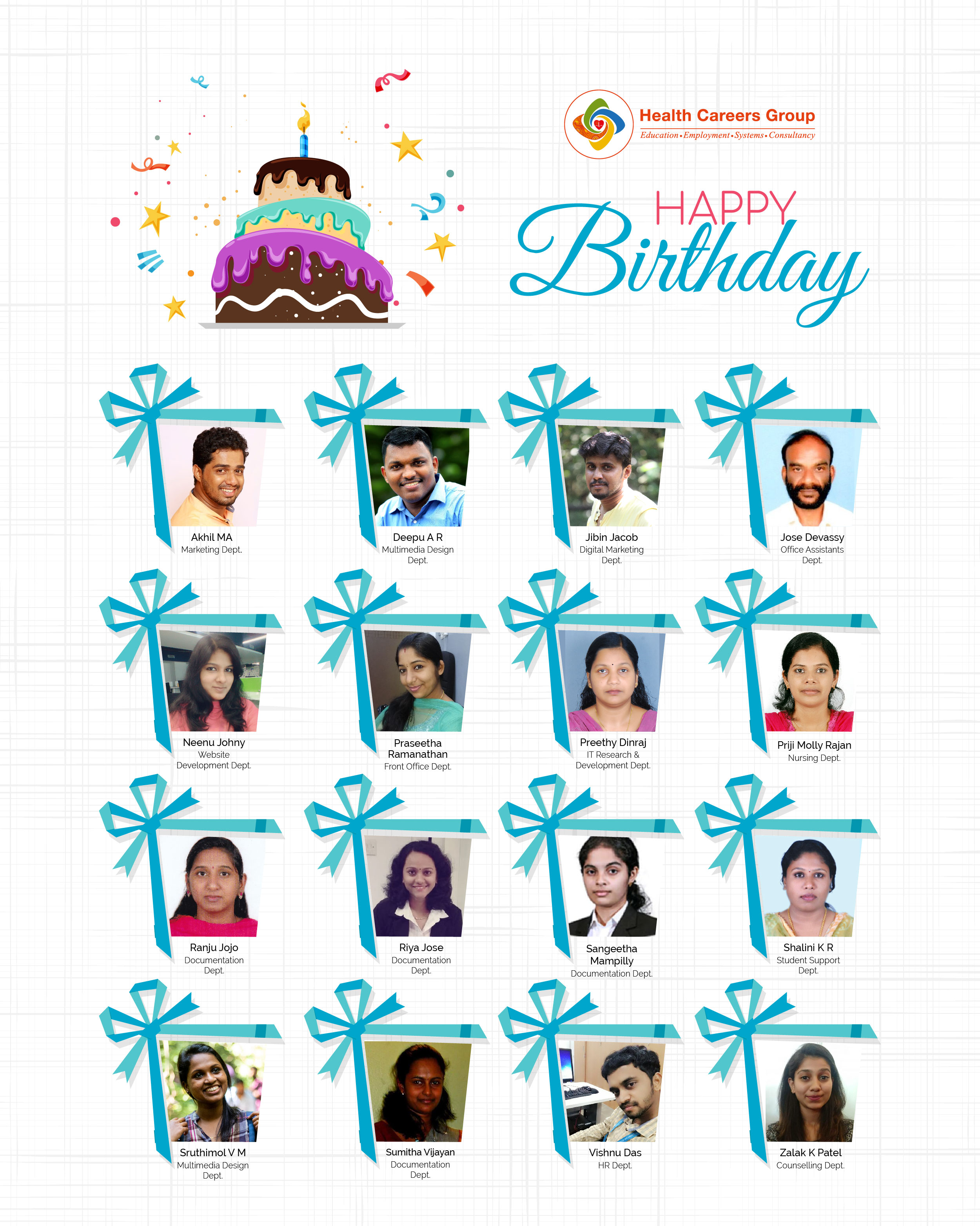 Employees Celebrating Birthday In The Month Of December 2018 